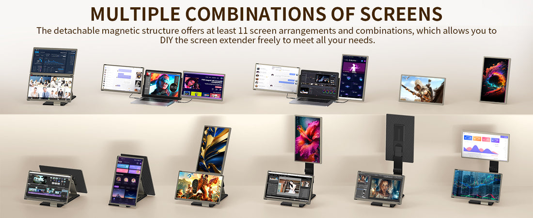 BOSII S6 15.6" Triple Laptop Screen Extender 1080P FHD IPS Disassembled ...