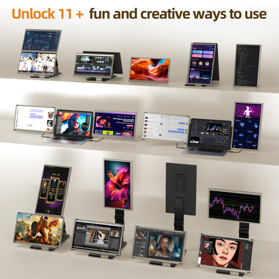 BOSII S6 15.6" Triple Laptop Screen Extender Monitor 1080P FHD IPS ...