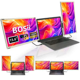 BOSII S6 15.6" Triple Laptop Screen Extender Monitor 1080P FHD IPS ...