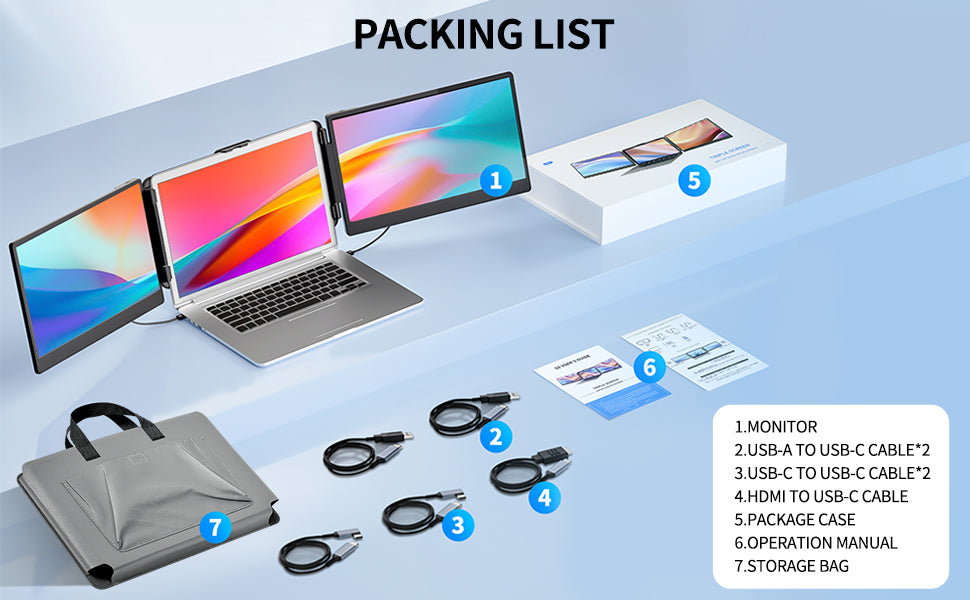 Bosii S2 14 ″ Triple Laptop Screen Extender Monitor