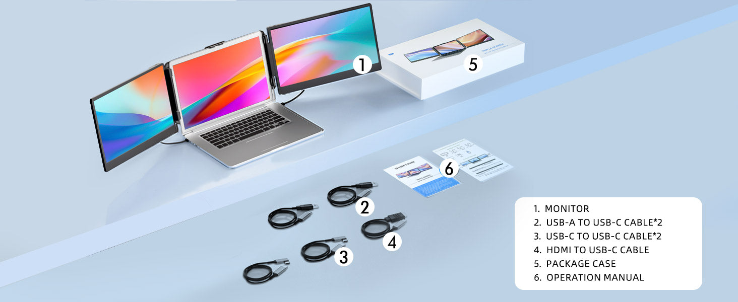 Bosii S2 14 ″ Triple Laptop Screen Extender Monitor