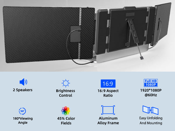 Bosii S2 14 ″ Triple Laptop Screen Extender Monitor